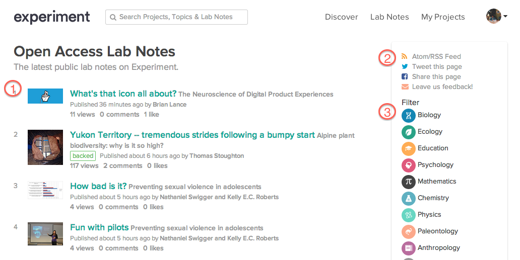 experiment — Guide to Lab Notes on Experiment